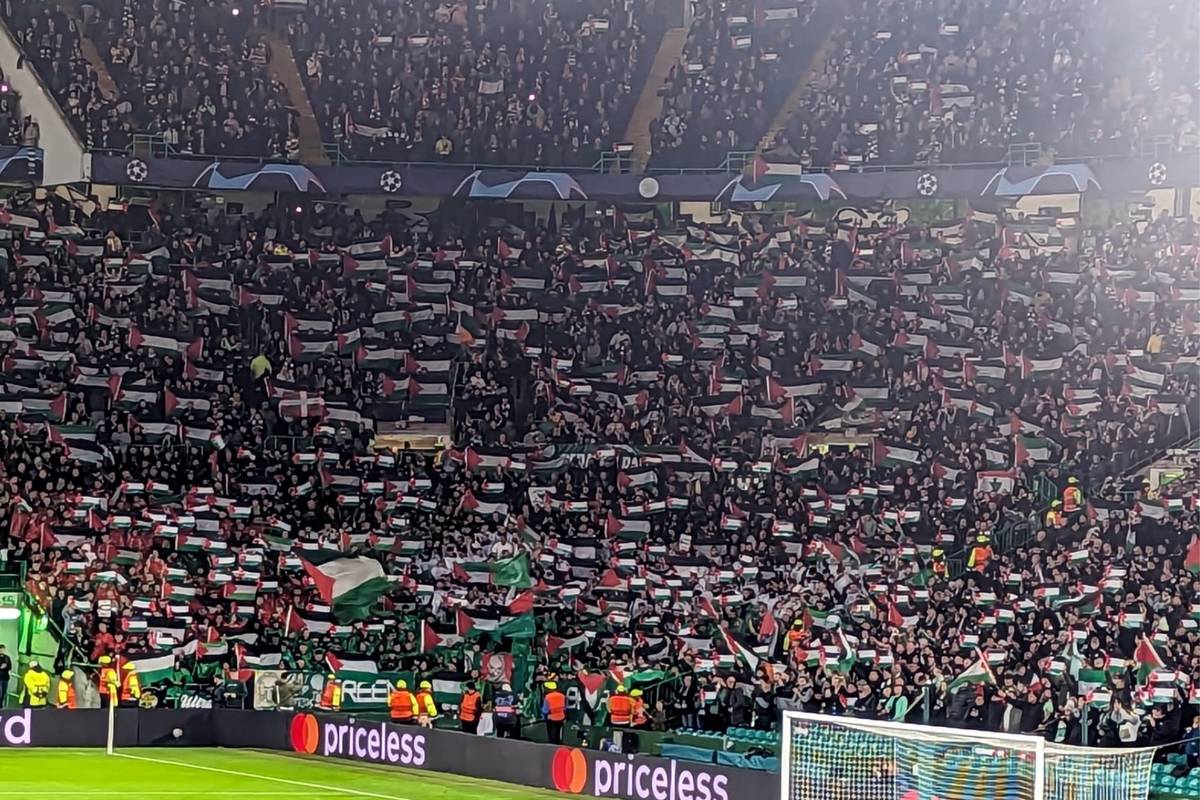 Celtic fans defy club appeal as huge pro-Palestine display unveiled ...