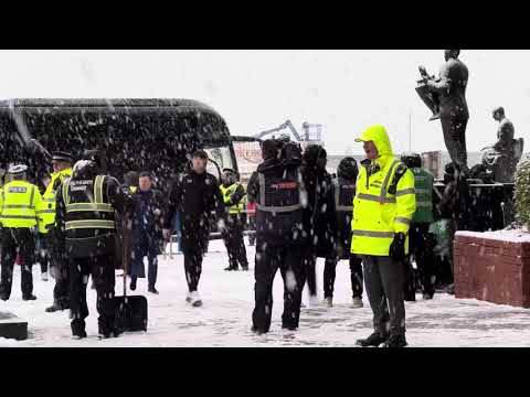 Crazy Scenes!!! Rangers Team Bus Arriving at Celtic Park Before the ...