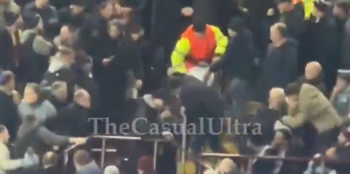 Watch as violence breaks out in Villa Park stands during Celtic clash ...