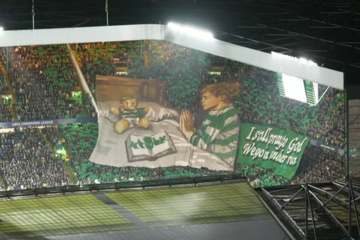 Green Brigade unveil huge Celtic vs Bayern Munich Champions League tifo ...