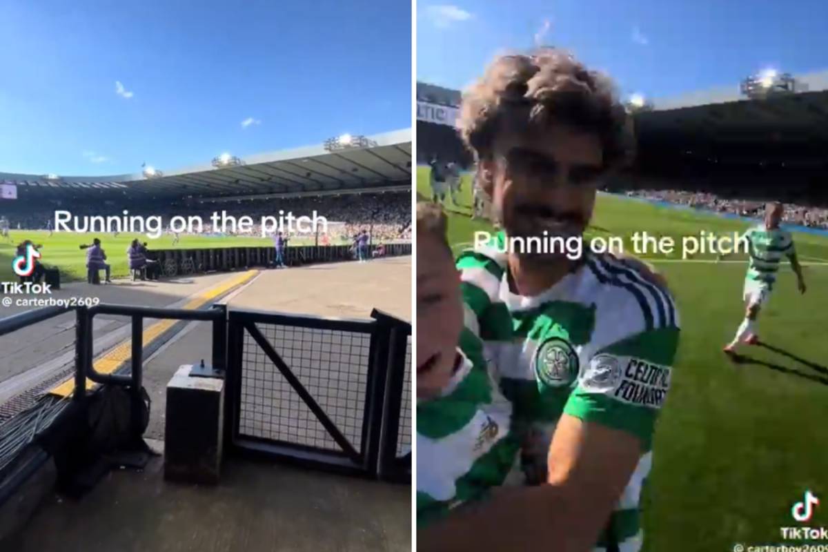 The perspective of Celtic pitch invader as Jota celebration footage ...