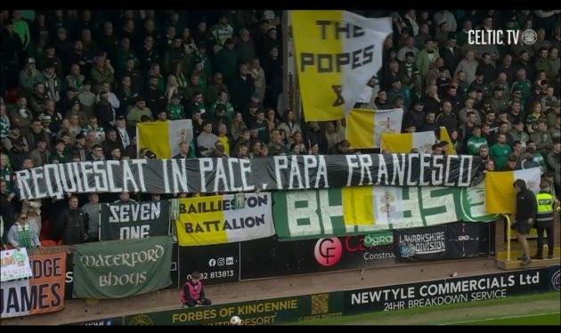 Video: Celtic hold minute silence for Pope Francis before title decider ...