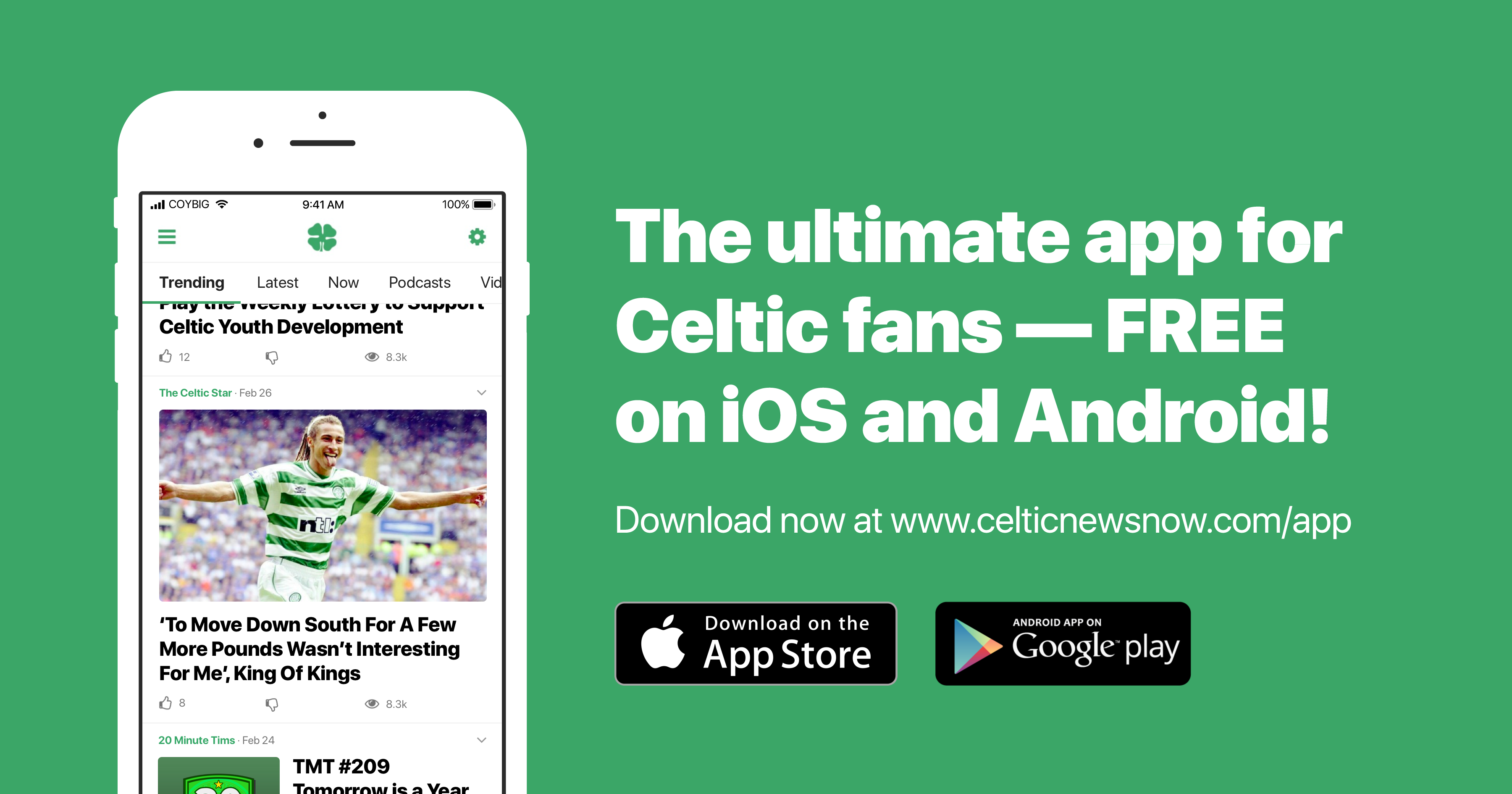Download the Celtic news now app for iOS and Android